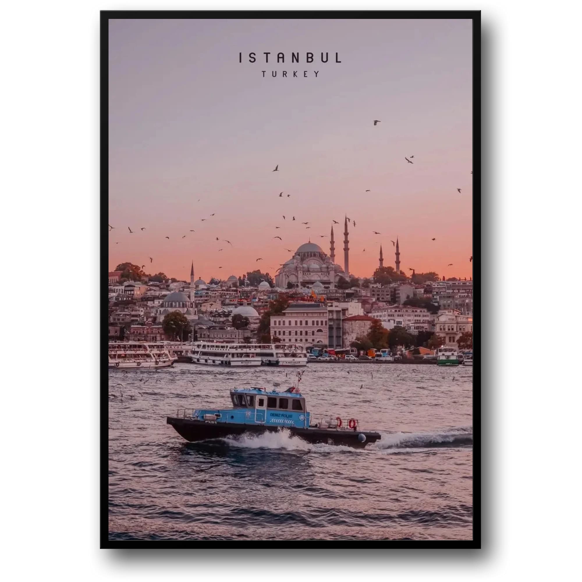 Sunset on the Golden Horn | Istanbul Poster | Constantinople Skyline ...