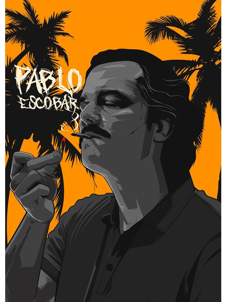 Pablo Escobar with Palm Trees | Tropical Background Art – Wall Of Art ...