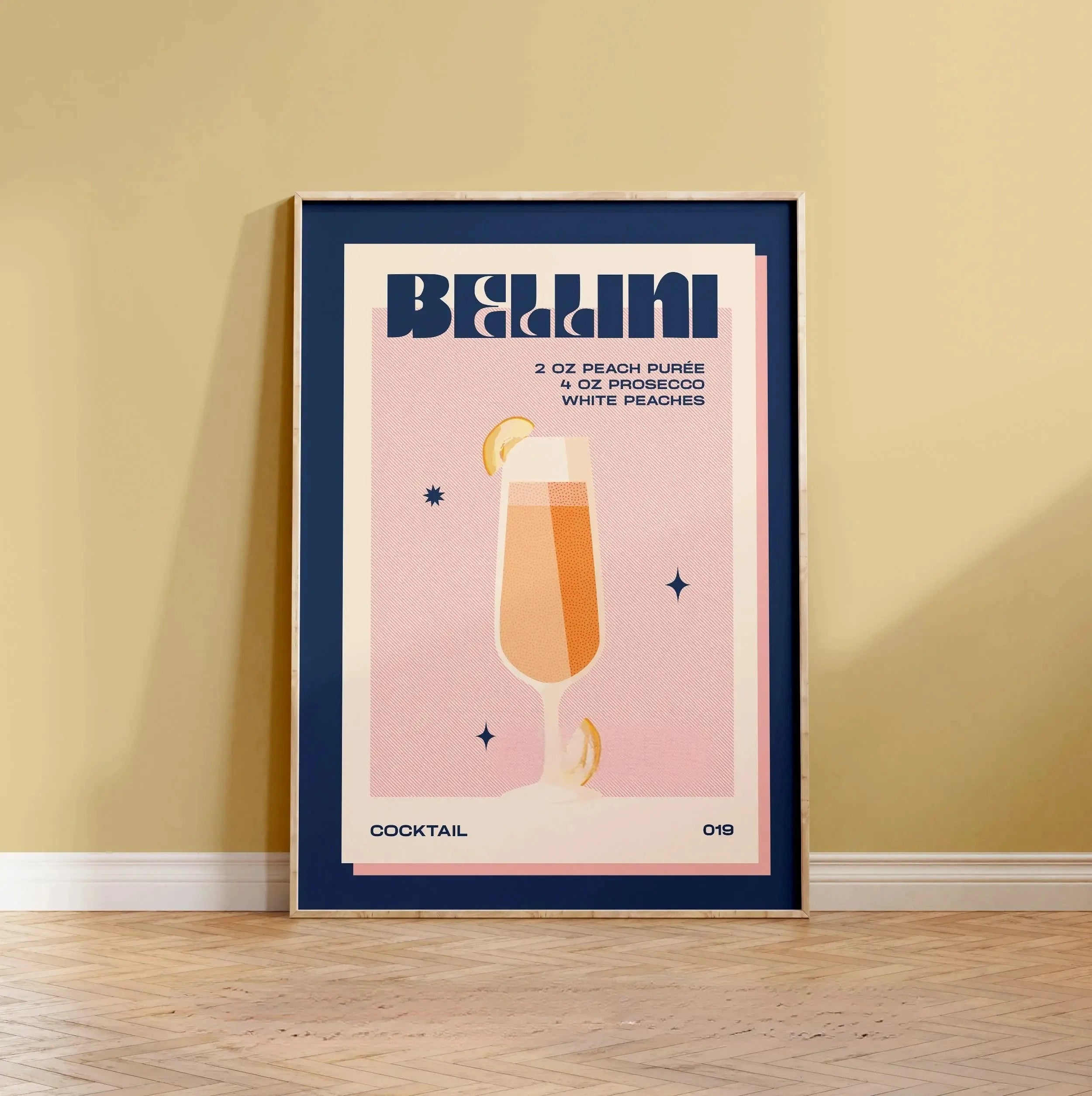 Vintage Bellini Poster | Cocktail Collection Wall Art | Retro Drink ...